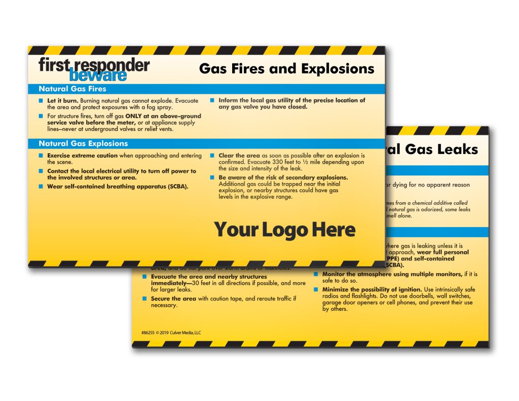 First Responder Beware® Natural Gas Safety Visor Card – Culver Company